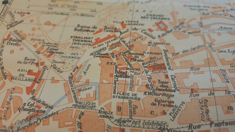 1925 Vintage Bagnères-de-bigorre Map - Etsy