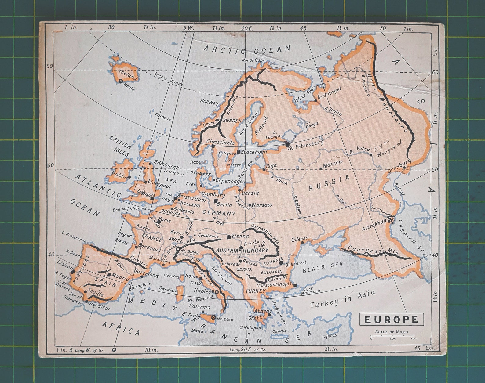 1895 Vintage Map of Europe - Etsy Ireland