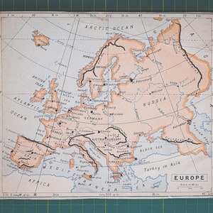 1895 Vintage Map of Europe - Etsy