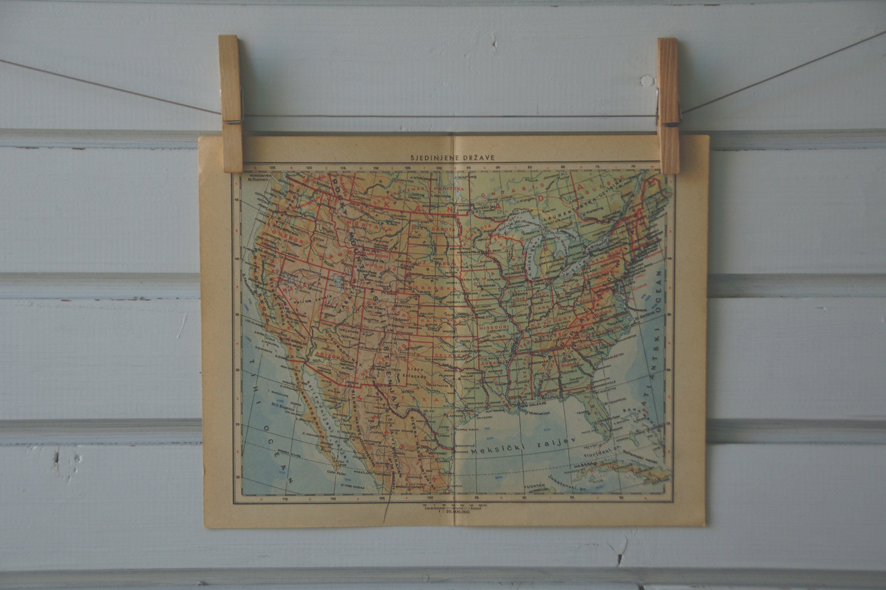 1956 Vintage USA Map | Etsy