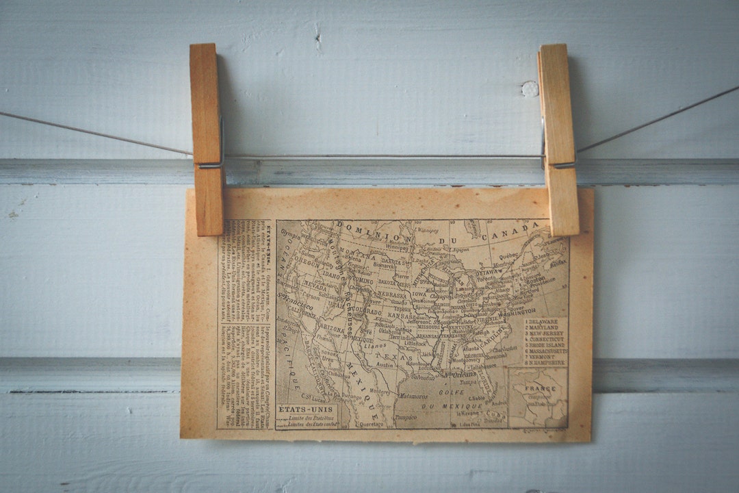 1893 Vintage Map of USA - Etsy