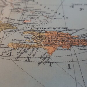 1928 Vintage Map of the Caribbeans - Etsy