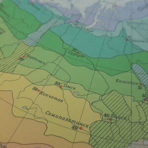 1964 Vintage Russia Climate Map - Etsy