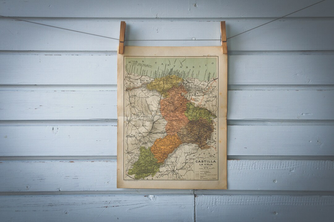 1928 Vintage Old Castile Map - Etsy
