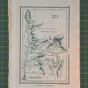 1823 Vintage Tribe of Gad Map - Etsy