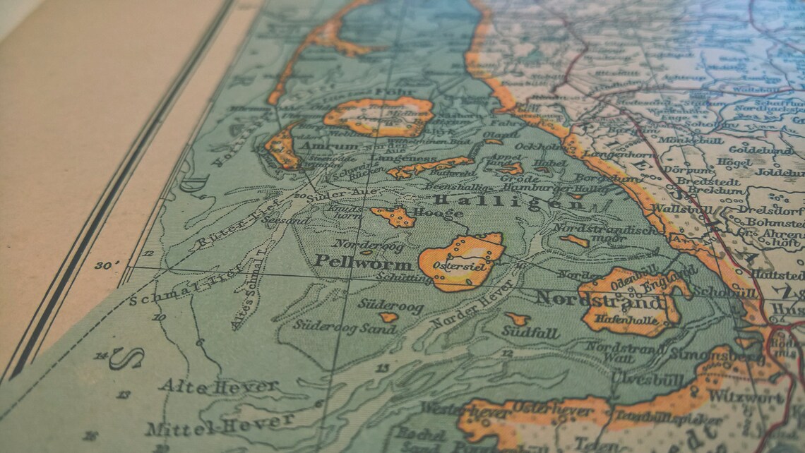 1901 Vintage North Germany Map - Etsy