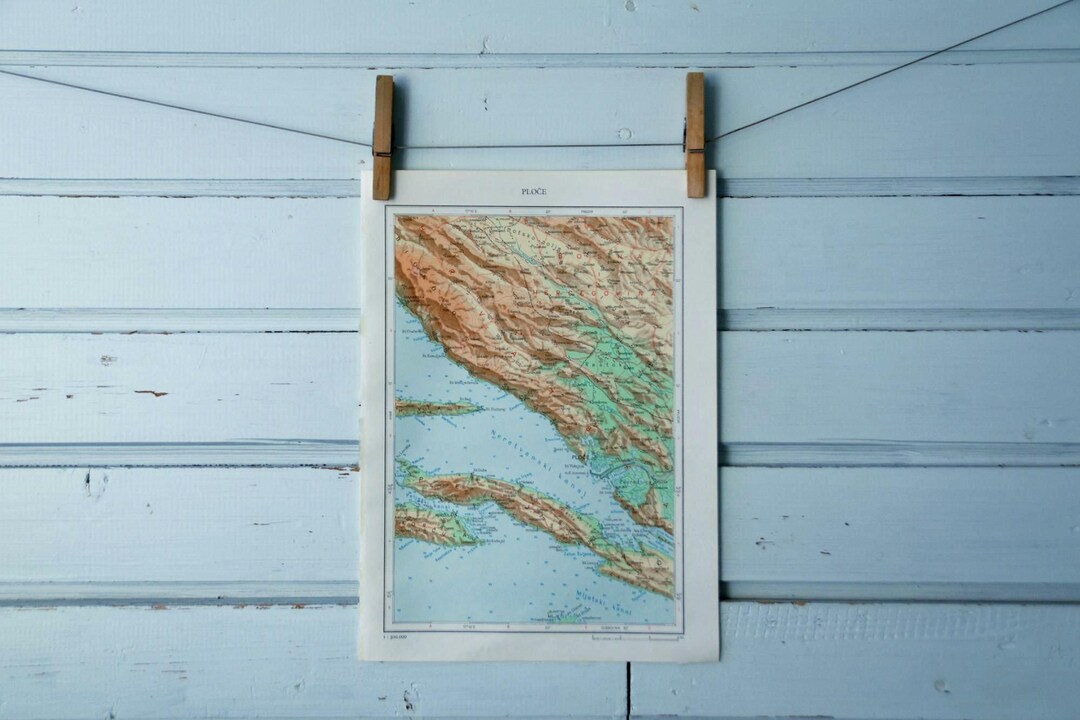 1971 Vintage South Dalmatia Map - Etsy