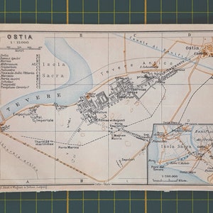 1926 Vintage Ostia Antica Map - Etsy