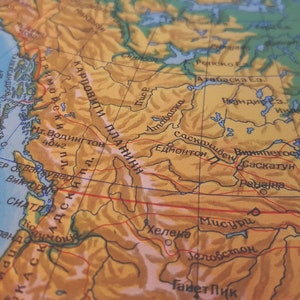 1970 Vintage Map of the Americas - Etsy