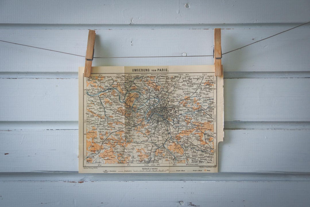 1933 Vintage Paris & Surroundings Map - Etsy