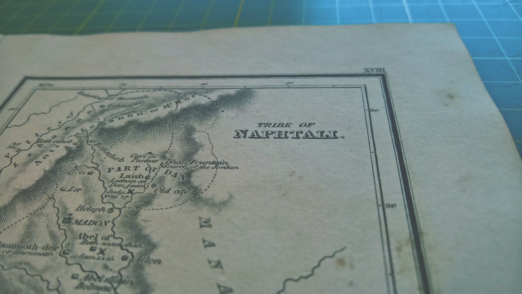 1823 Vintage Tribe of Naphtali Map