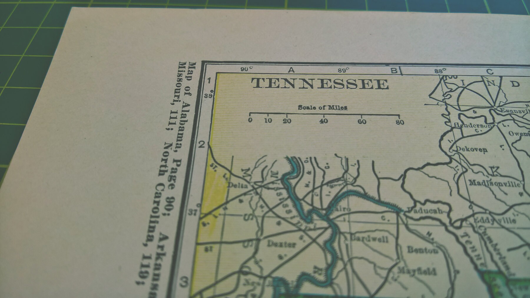 1925 Vintage Tennessee Map
