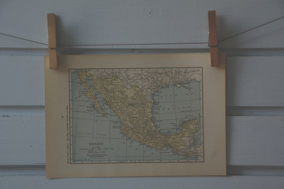 1925 Vintage Map of Mexico | Etsy