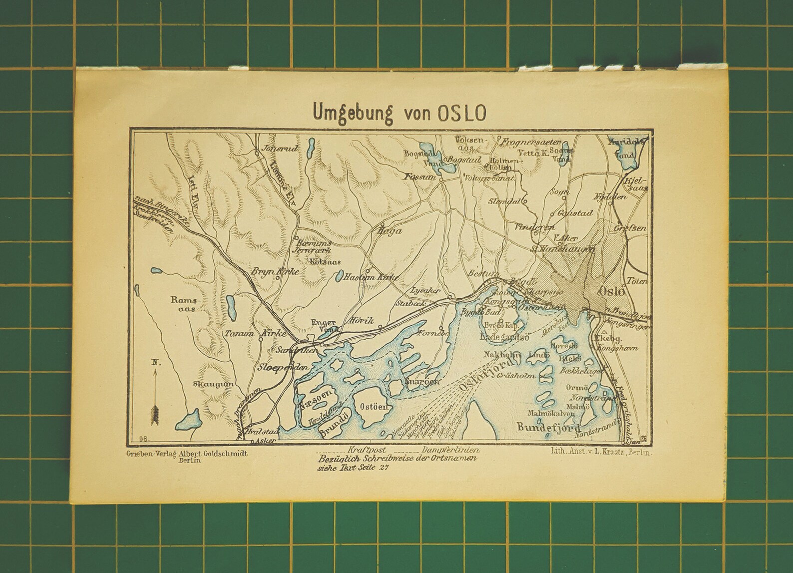 1926 Vintage Oslo & Surroundings Map - Etsy
