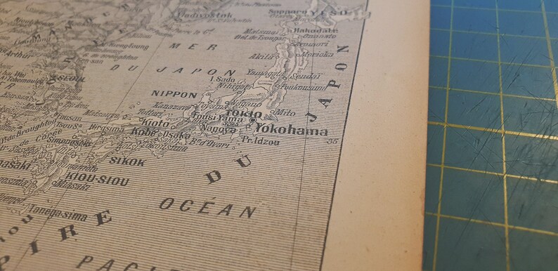 1922 Vintage Map of Japan | Etsy