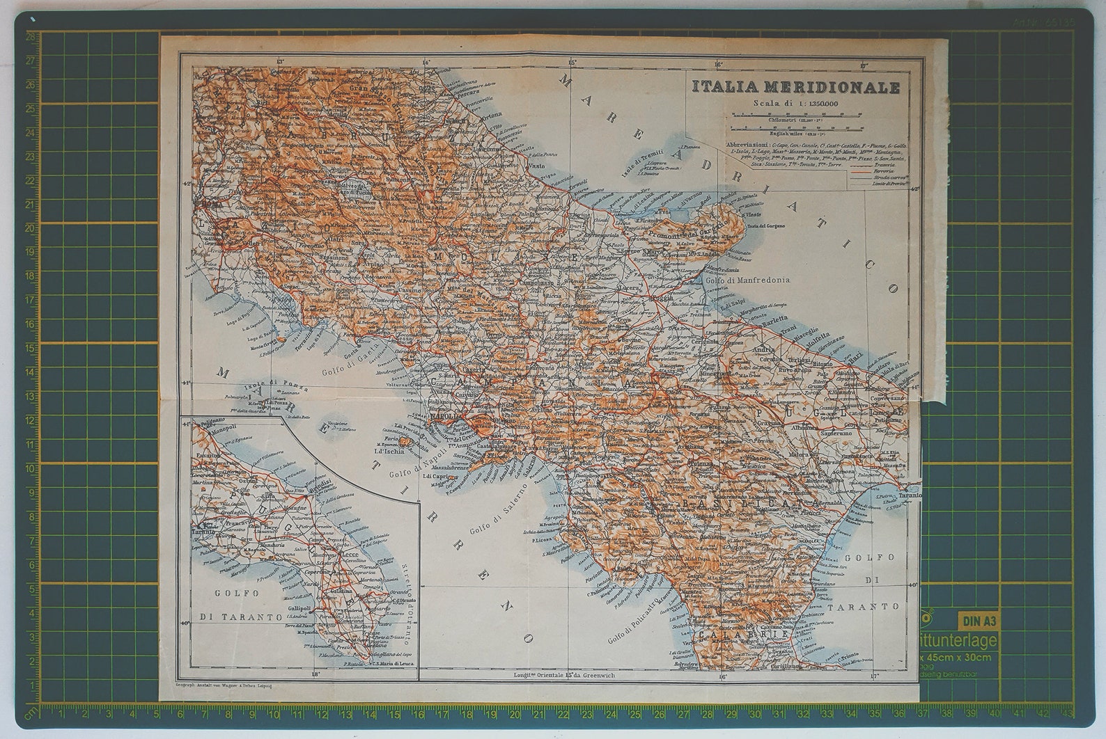 1911 Vintage Central Italy Map - Etsy