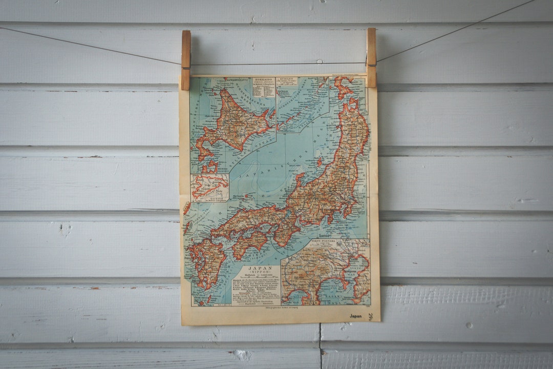 1936 Vintage Map of Japan - Etsy