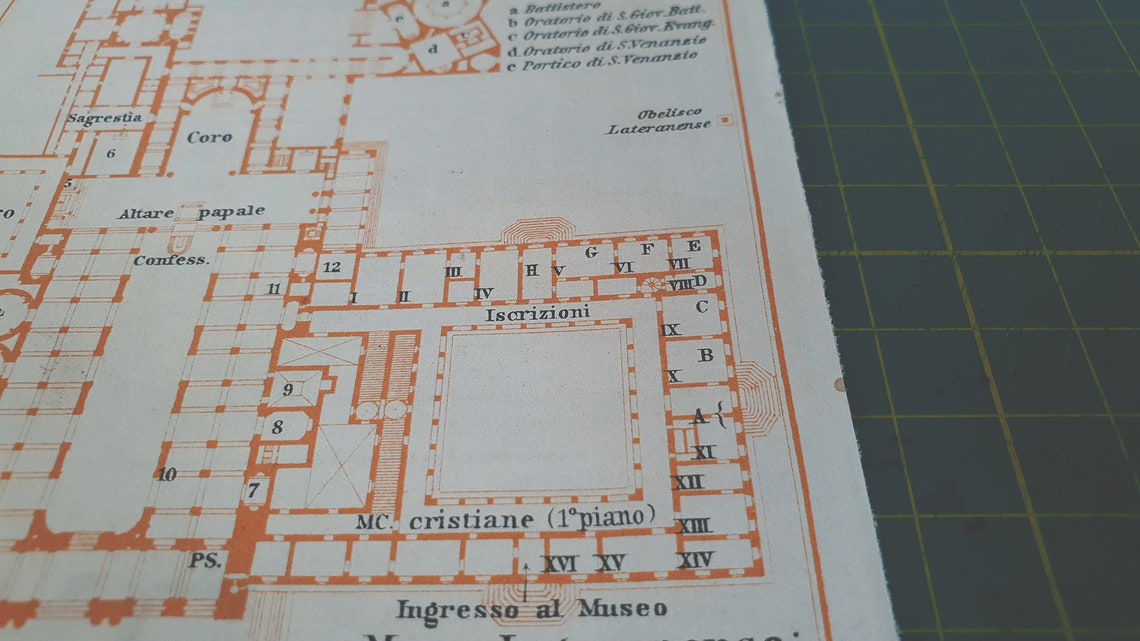 1908 Vintage Plan of the Lateran Basilica - Etsy