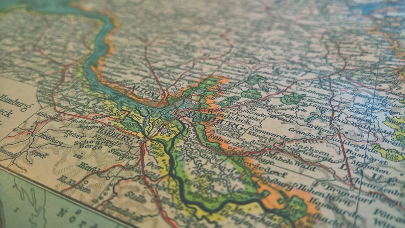 1901 Vintage North Germany Map - Etsy