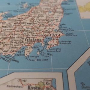 1957 Vintage Map of Japan - Etsy