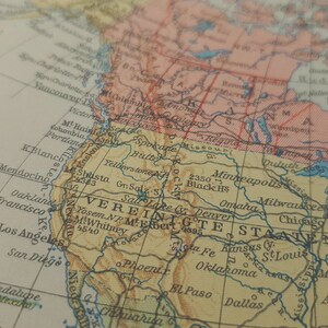 1939 Vintage Map of the Americas - Etsy