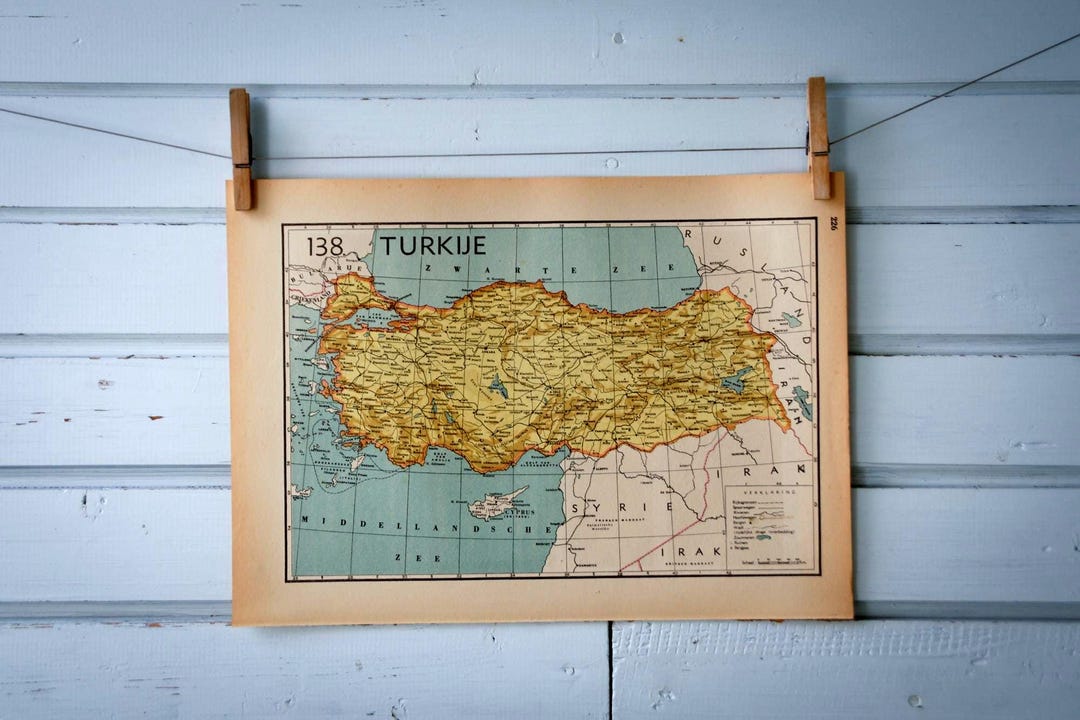 1941 Vintage Map of Turkey - Etsy