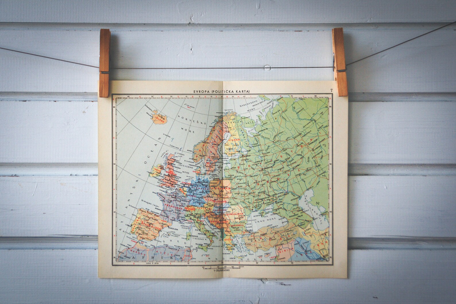 1956 Vintage Map of Europe - Etsy
