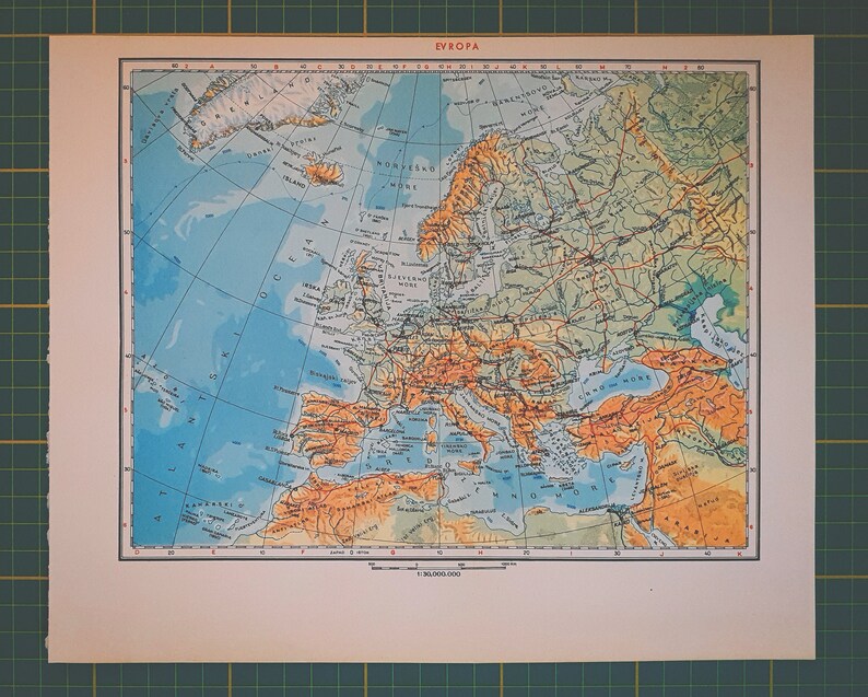 1967 Vintage Map of Europe - Etsy