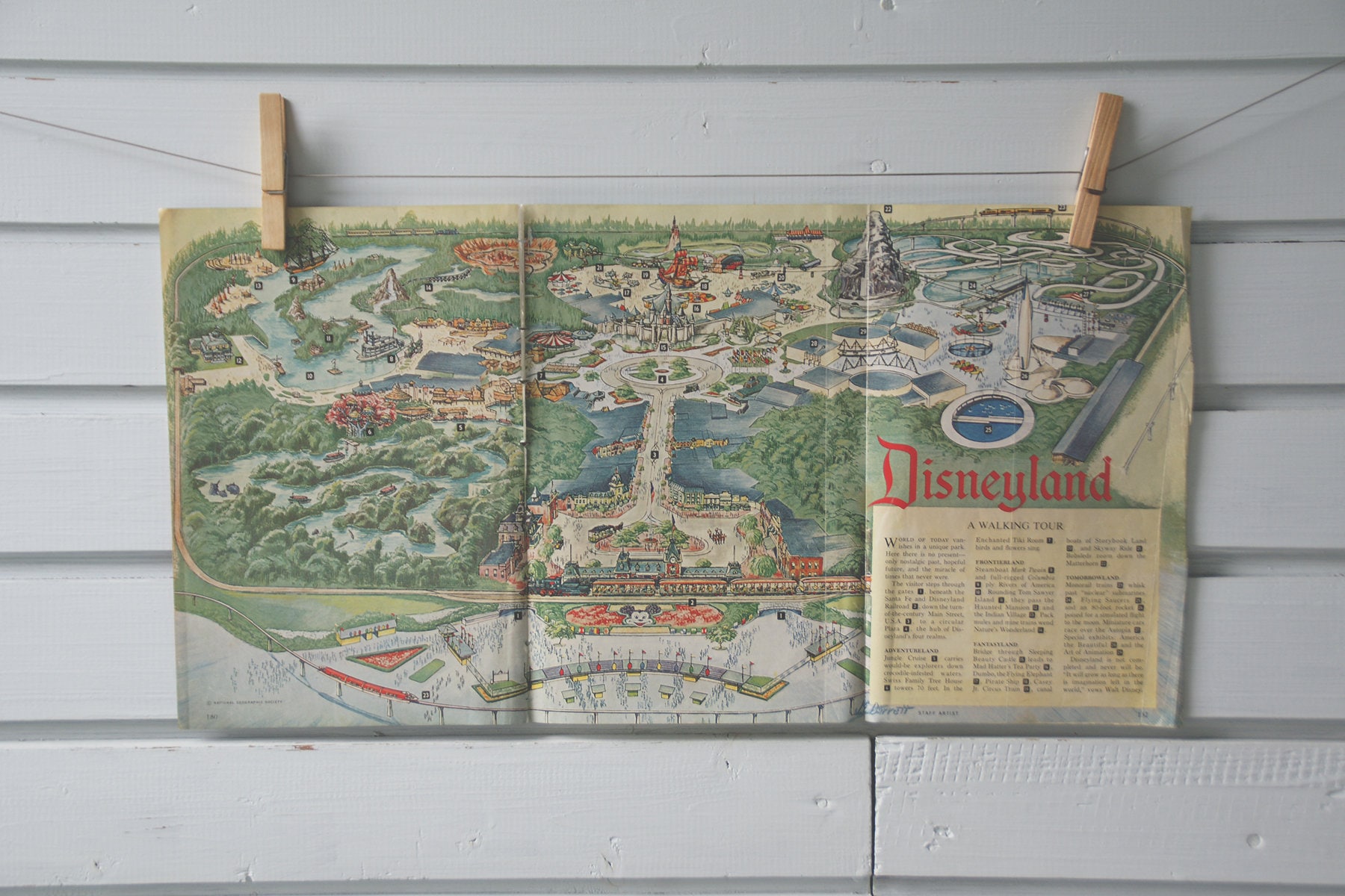 1963 Vintage Disneyland Map