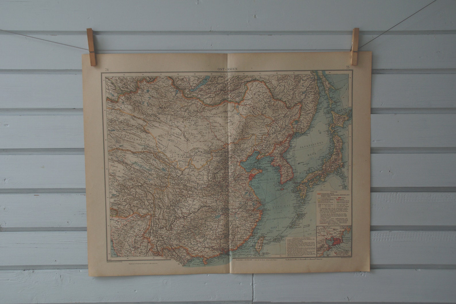 1901 Vintage Map of East Asia | Etsy