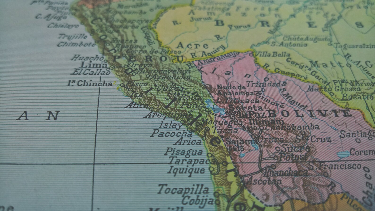 1924 Vintage South America Map | Etsy