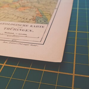 1890 Vintage Geological Map of Thuringia - Etsy