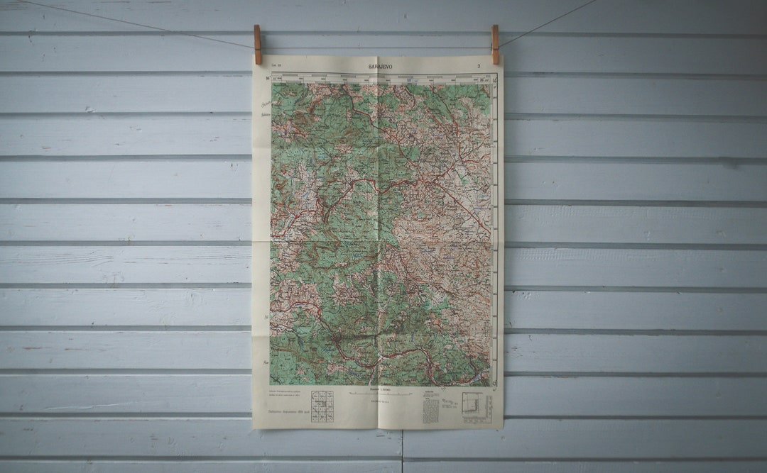 1959 Vintage Romanija Map - Etsy