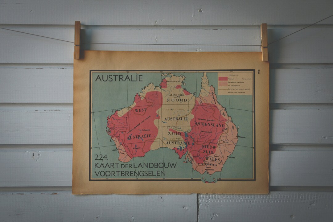 1941 Vintage Australia Map - Etsy