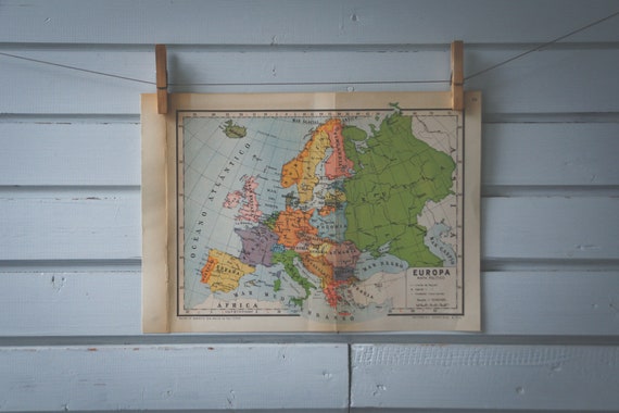 1946 Vintage Map of Europe | Etsy