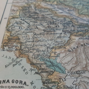 1900 Vintage Bulgaria, Serbia & Monenegro Map - Etsy UK