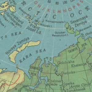 1955 Vintage Map of Asia - Etsy