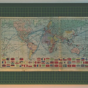 1951 Vintage World Map - Etsy