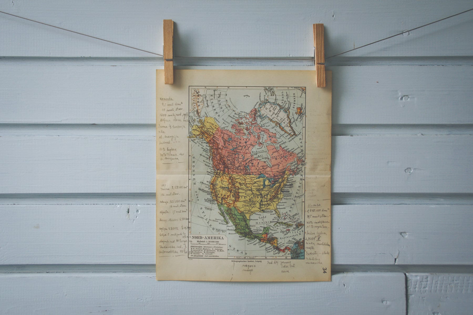 1936 Vintage North America Map - Etsy