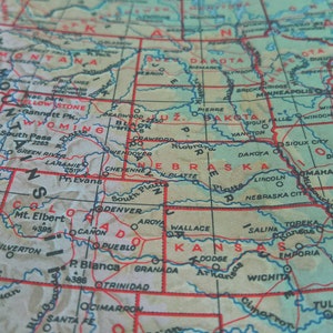 1956 Vintage USA Map - Etsy