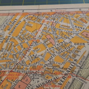 1950s Vintage Auteuil Map - Etsy