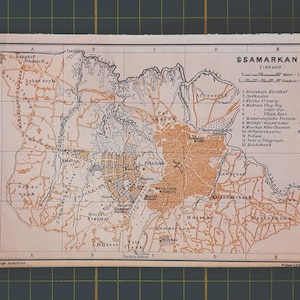 Rare Find* 1904 Vintage Samarkand Map - Etsy