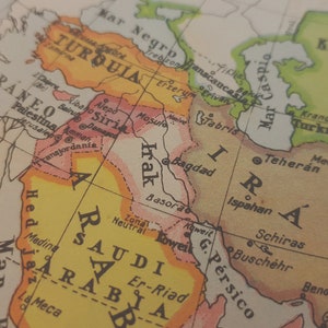 1950 Vintage Map of Asia - Etsy
