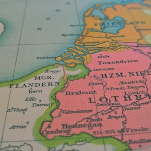 1908 Vintage Map of Germany in 10th Century - Etsy