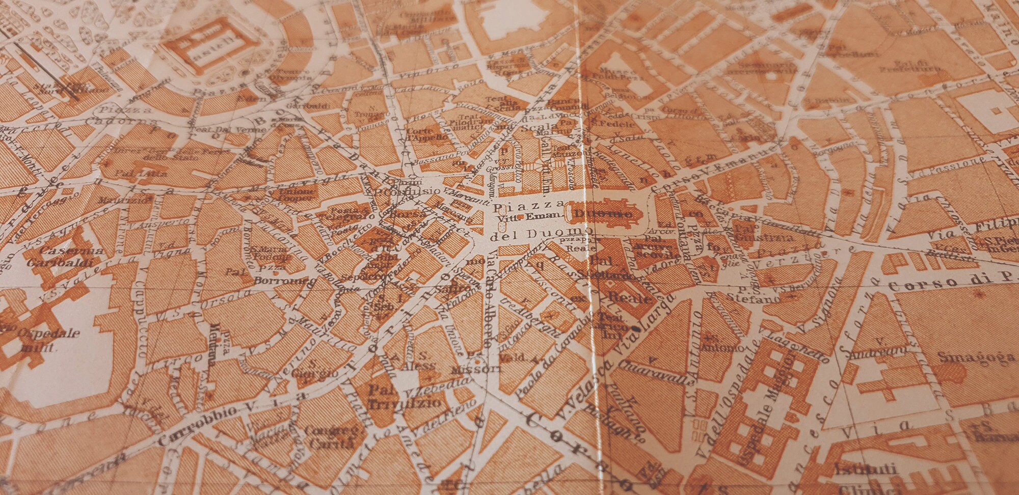 1928 Vintage Map of Milan