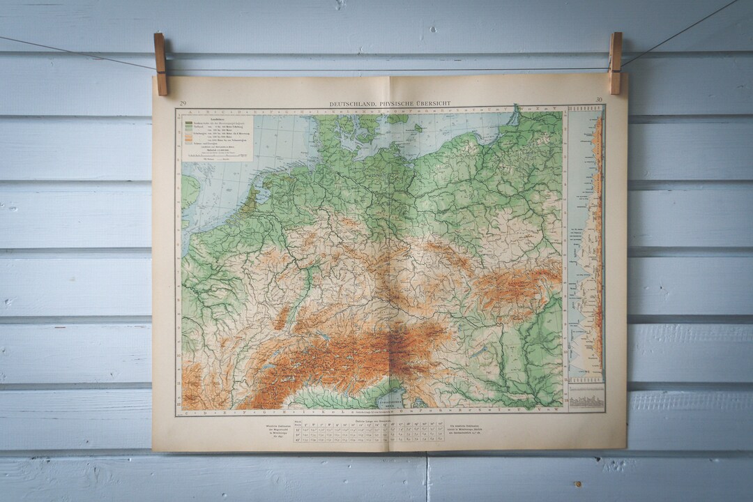 1901 Vintage Map of Germany - Etsy
