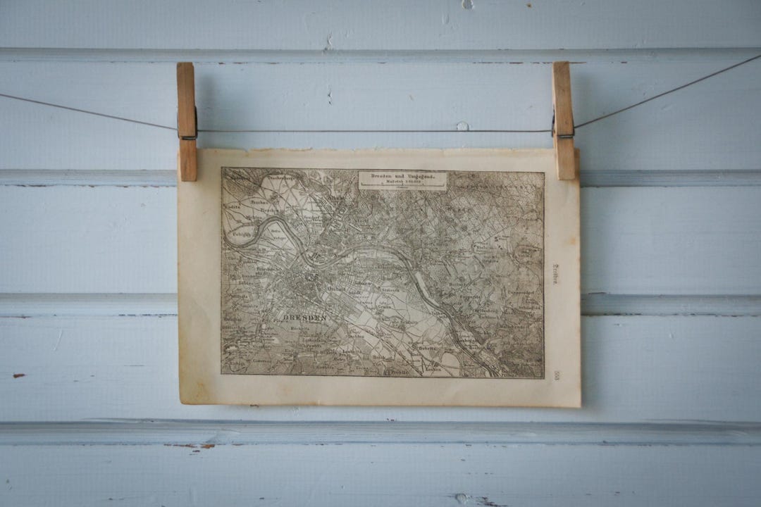 1887 Vintage Dresden Map - Etsy