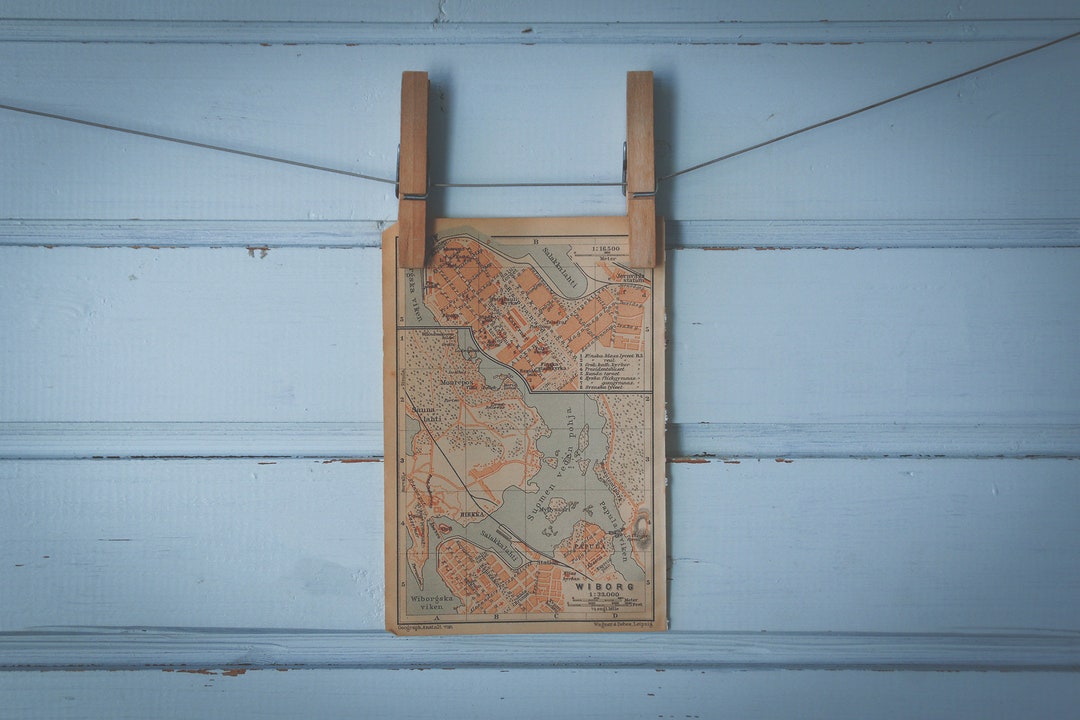 1902 Vintage Vyborg Map - Etsy