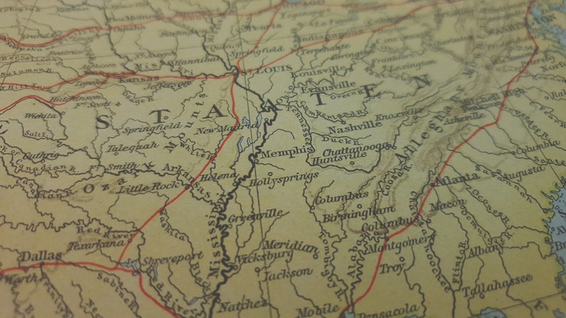 1901 Vintage North America Map | Etsy