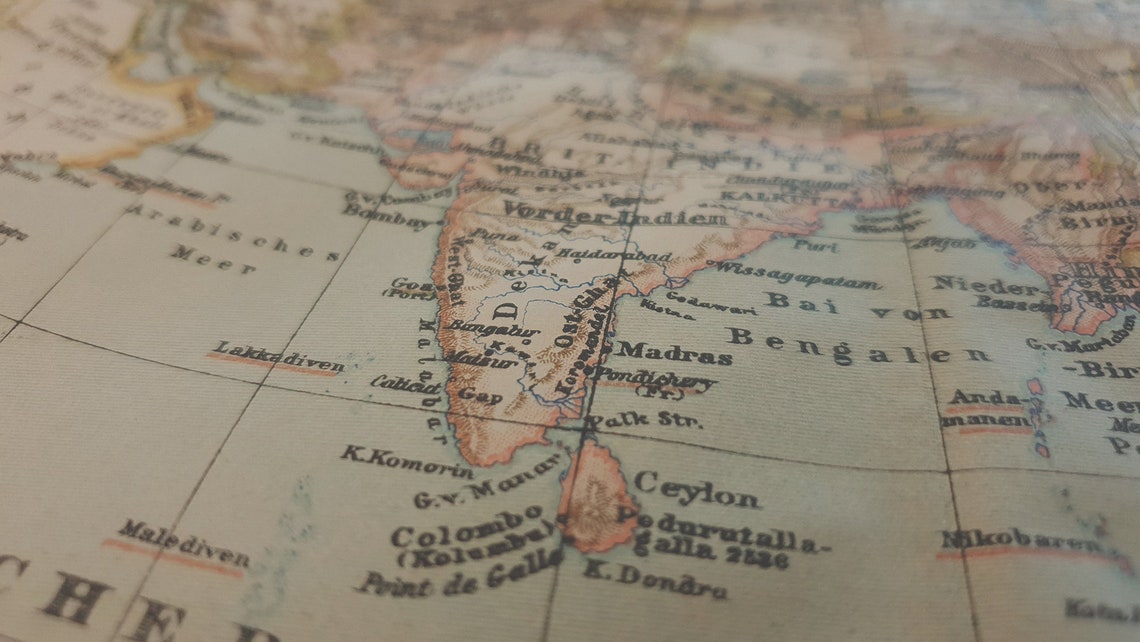 1893 Vintage Map of Asia | Etsy